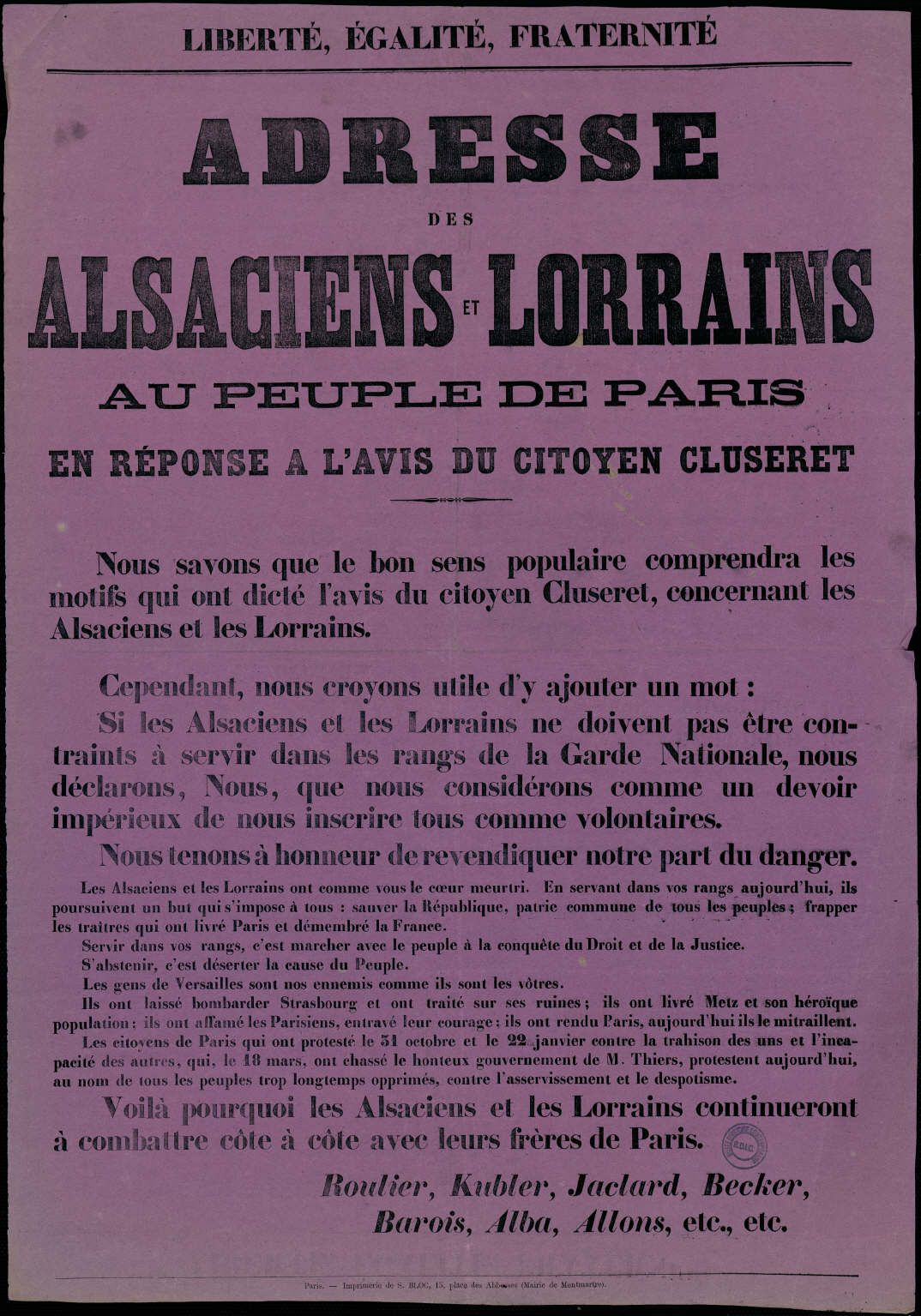 Un Combat Pour La Liberté Les Deux Cent Alsaciens De La Commune De Paris